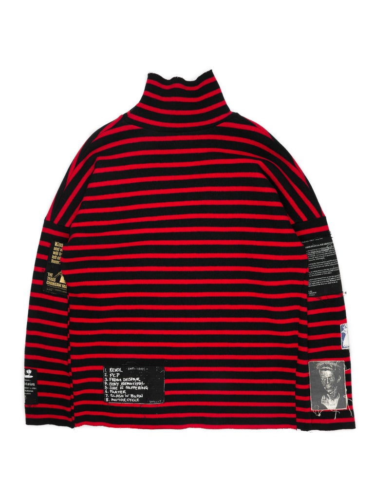 Raf Simons AW2001 "Riot! Riot! Riot!" Patched Turtleneck Sweater at 1stDibs