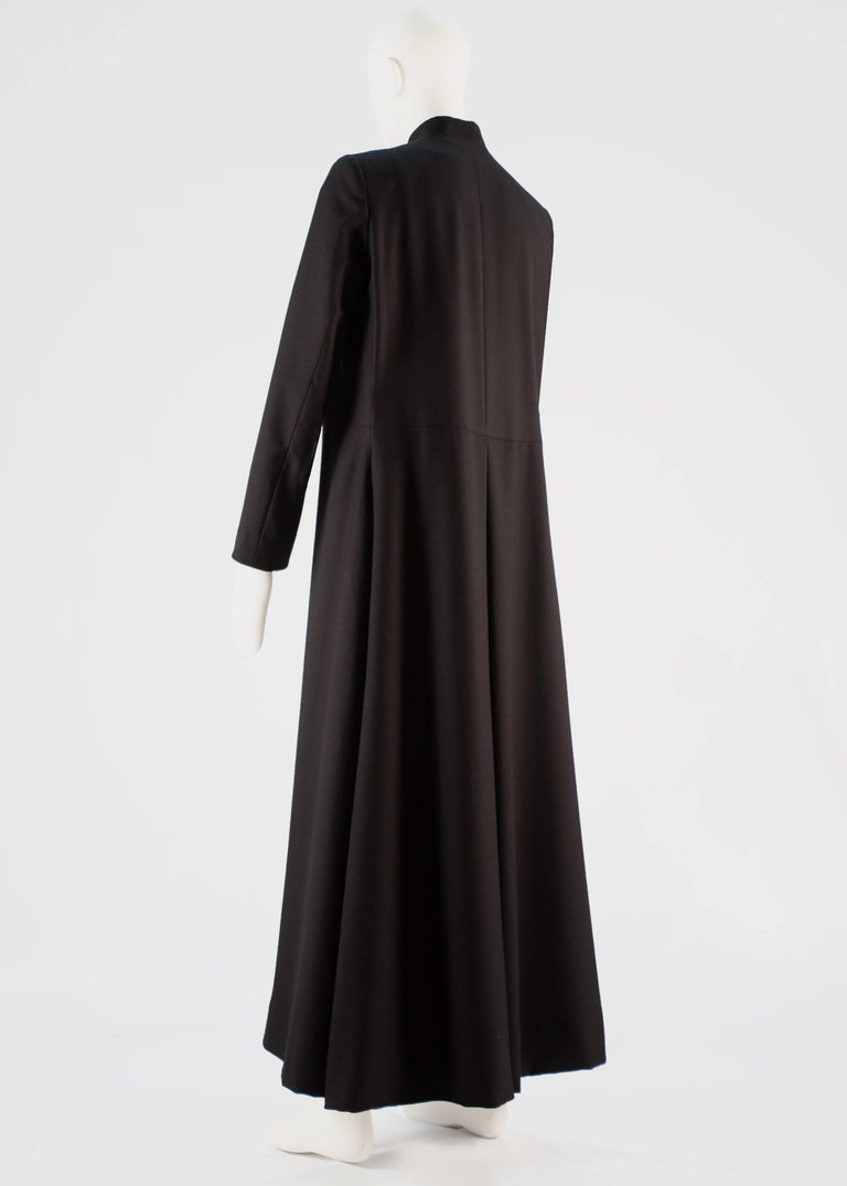 Raf Simons black wool full length button up priest coat, 'confusion' aw ...