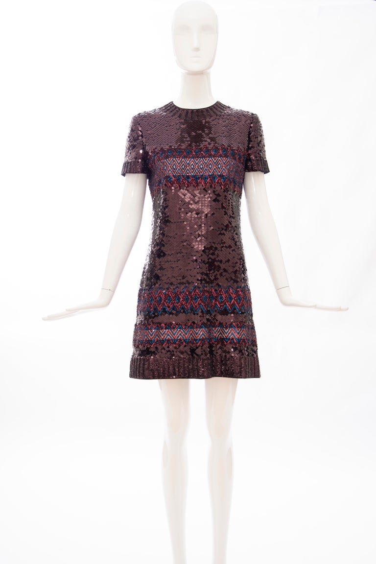 Raf Simons for Christian Dior Embroidered Sequin Evening Dress, Pre ...