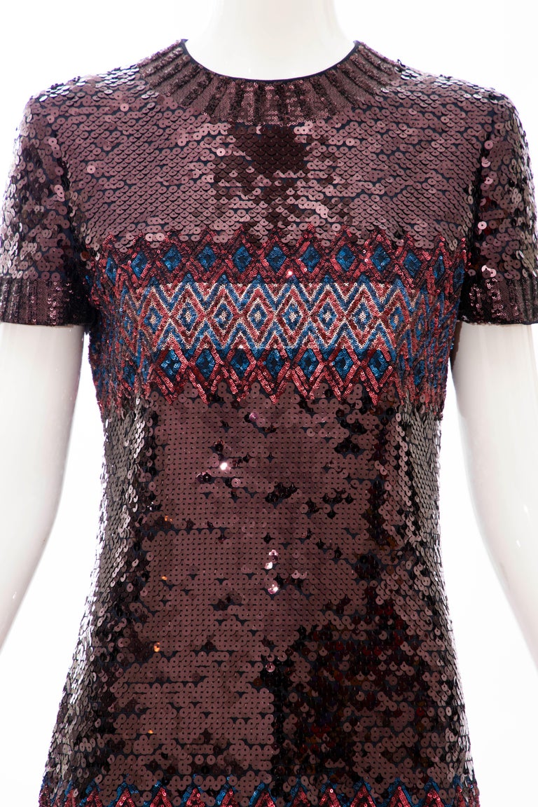 Raf Simons for Christian Dior Embroidered Sequin Evening Dress, Pre ...