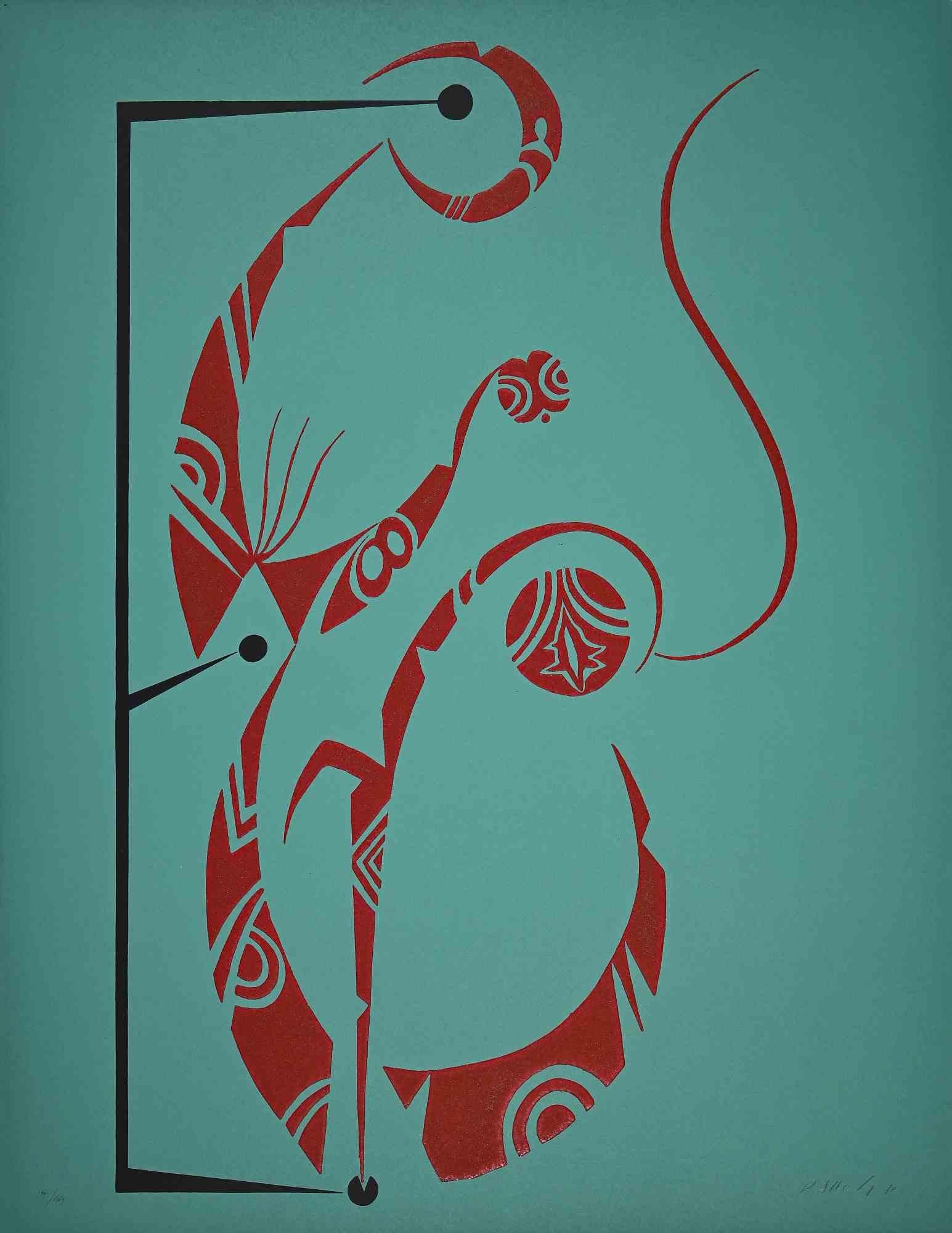Rafael Alberti - Composition - Lithograph by Raphael Alberti - 1972 For ...