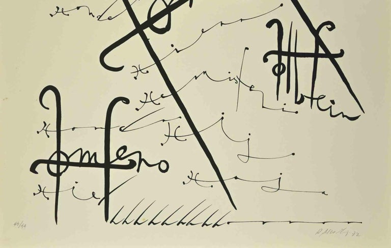 Rafael Alberti - Letter H - Lithograph by Rafael Alberti - 1972 For ...
