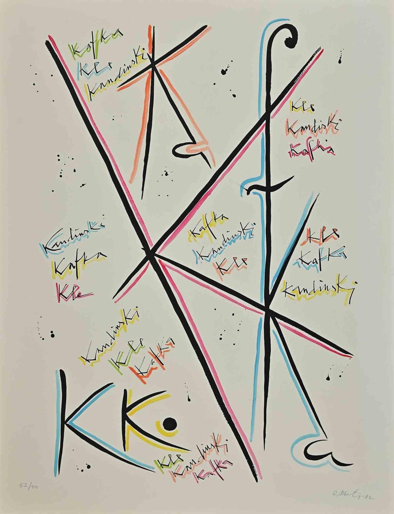 Rafael Alberti - Letter K - Lithograph by Rafael Alberti - 1972 For ...