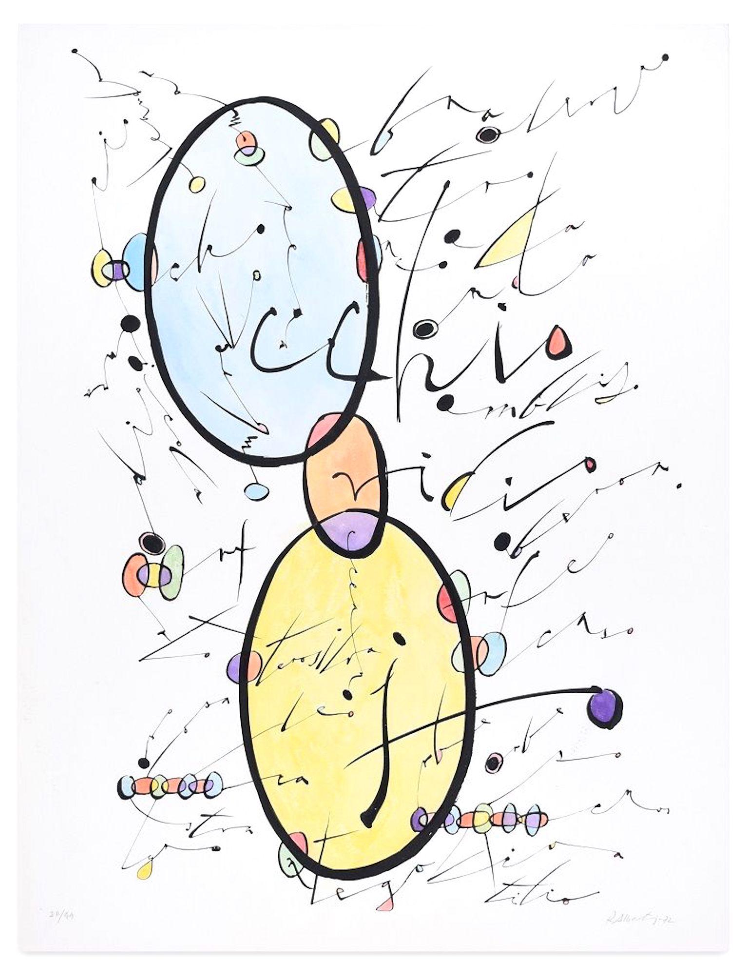 Rafael Alberti - Letter O - Lithograph by Raphael Alberti - 1972 For ...