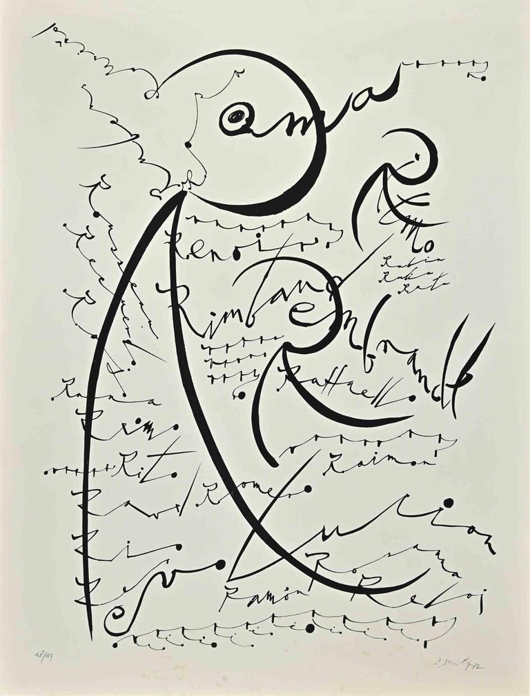 Rafael Alberti - Letter R - Original Lithograph by Rafael Alberti ...