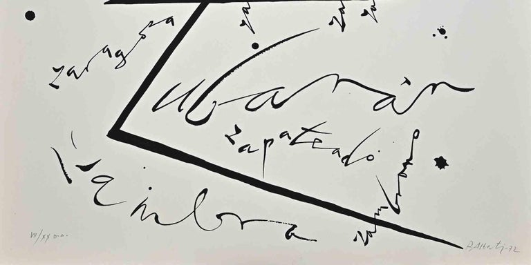 Rafael Alberti - Letter Z - Lithograph by Rafael Alberti - 1972 For ...