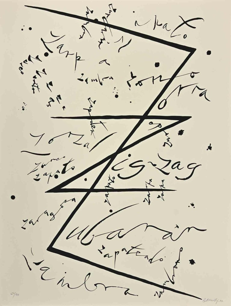 Rafael Alberti - Letter Z - Lithograph by Rafael Alberti - 1972 For ...