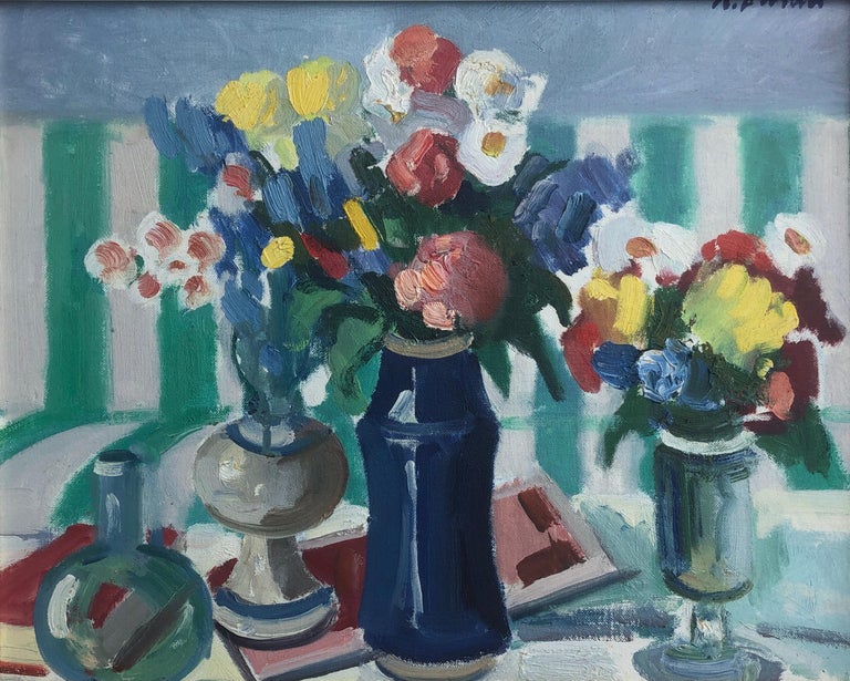 Rafael Duran Benet - still life of flowers oil painting For Sale at 1stDibs