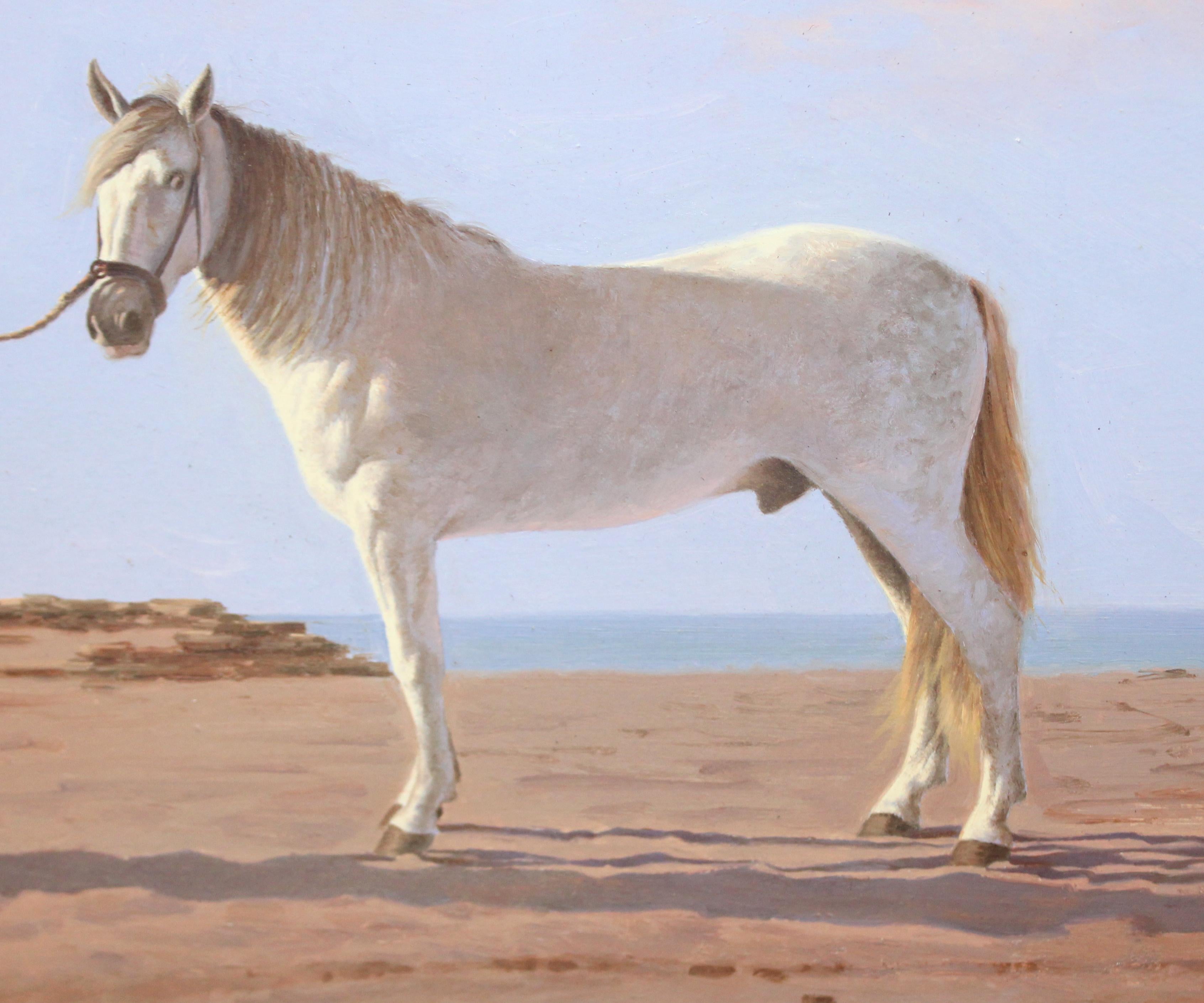 Rafael Mumpao Hinojosa - La mujer del caballo blanco - Óleo pintado del ...