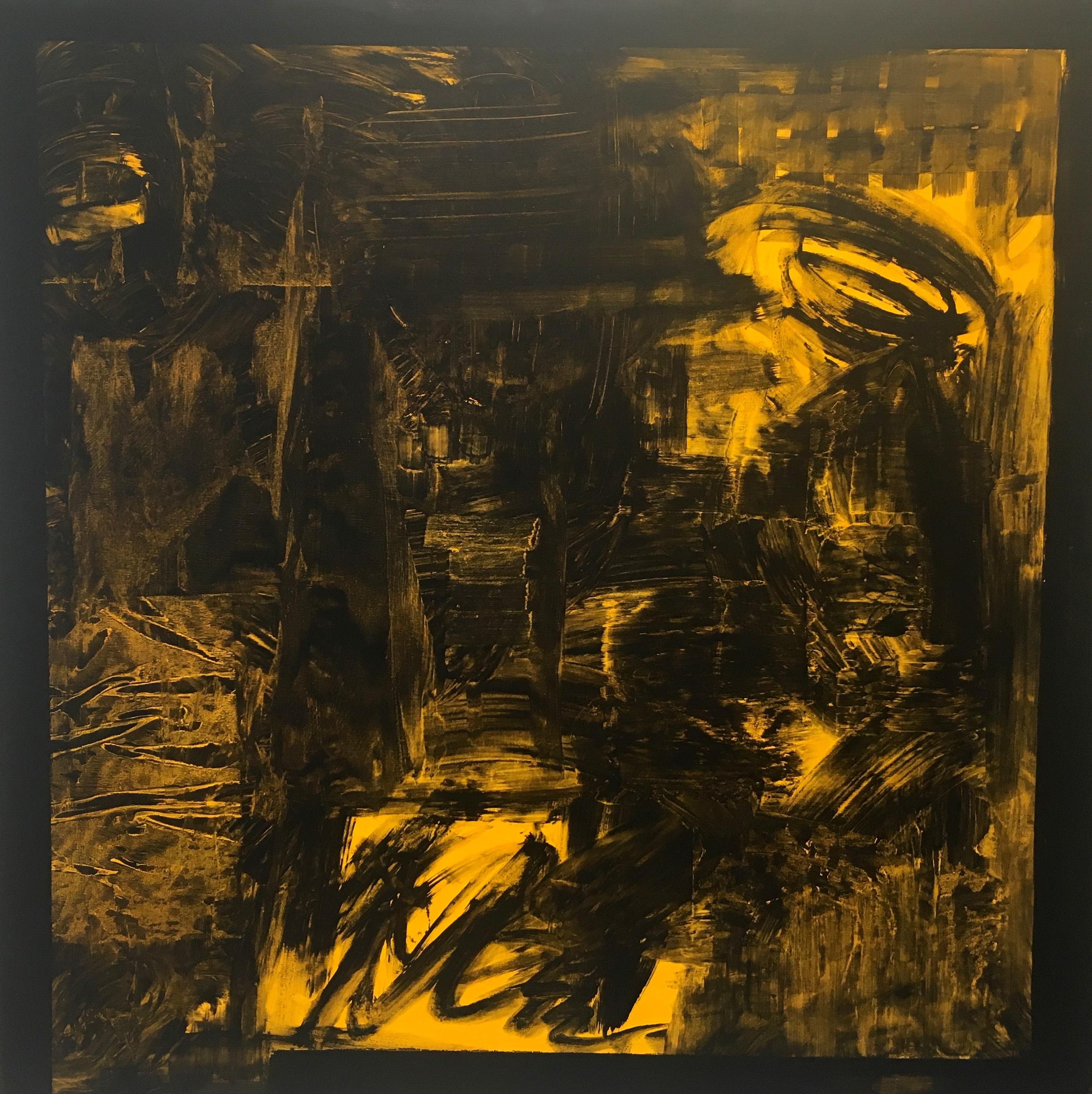 Rafael Ruz - Ruz. square. black. golden- Abstract at 1stDibs | rafael ...