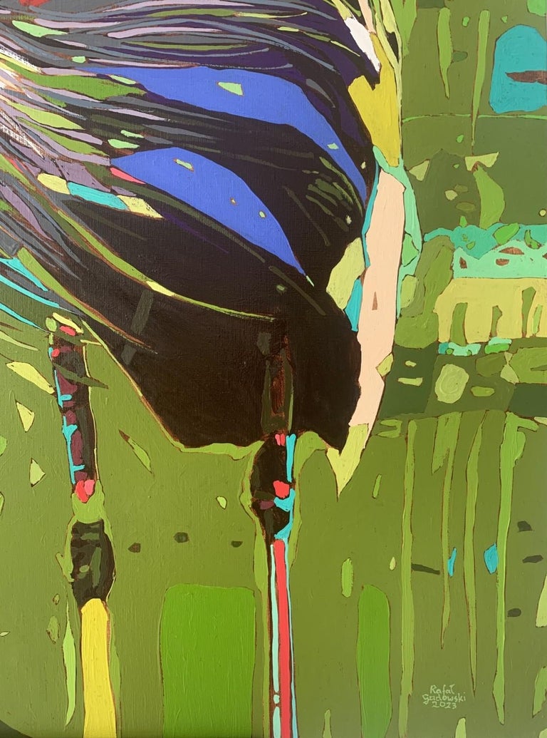 Rafał Gadowski - Crowned crane 6 - Figurative Oil Painting, Pop art ...