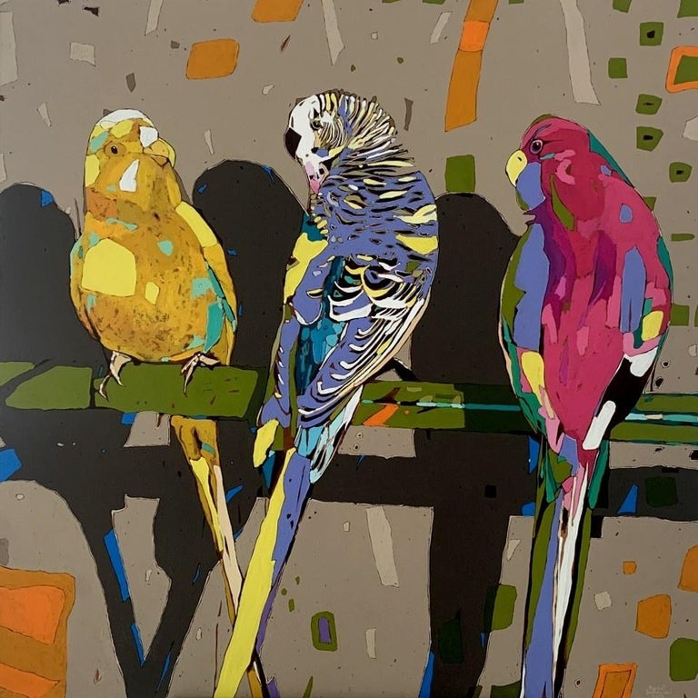 Rafał Gadowski - Parrots - Contemporary Figurative Oil Painting, Pop ...