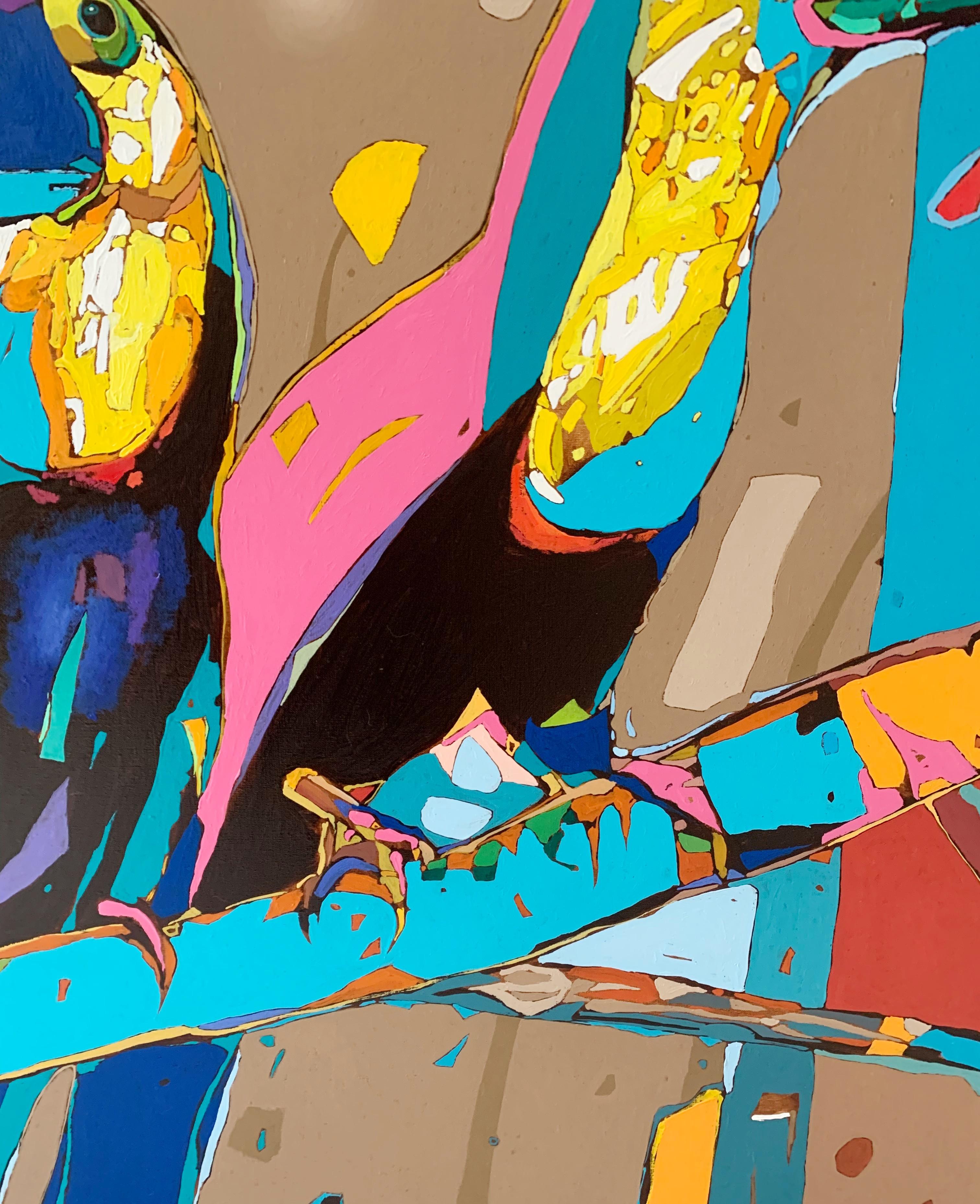 Rafał Gadowski - Toucans 11 - Figurative Oil Painting, Pop art, Animals ...