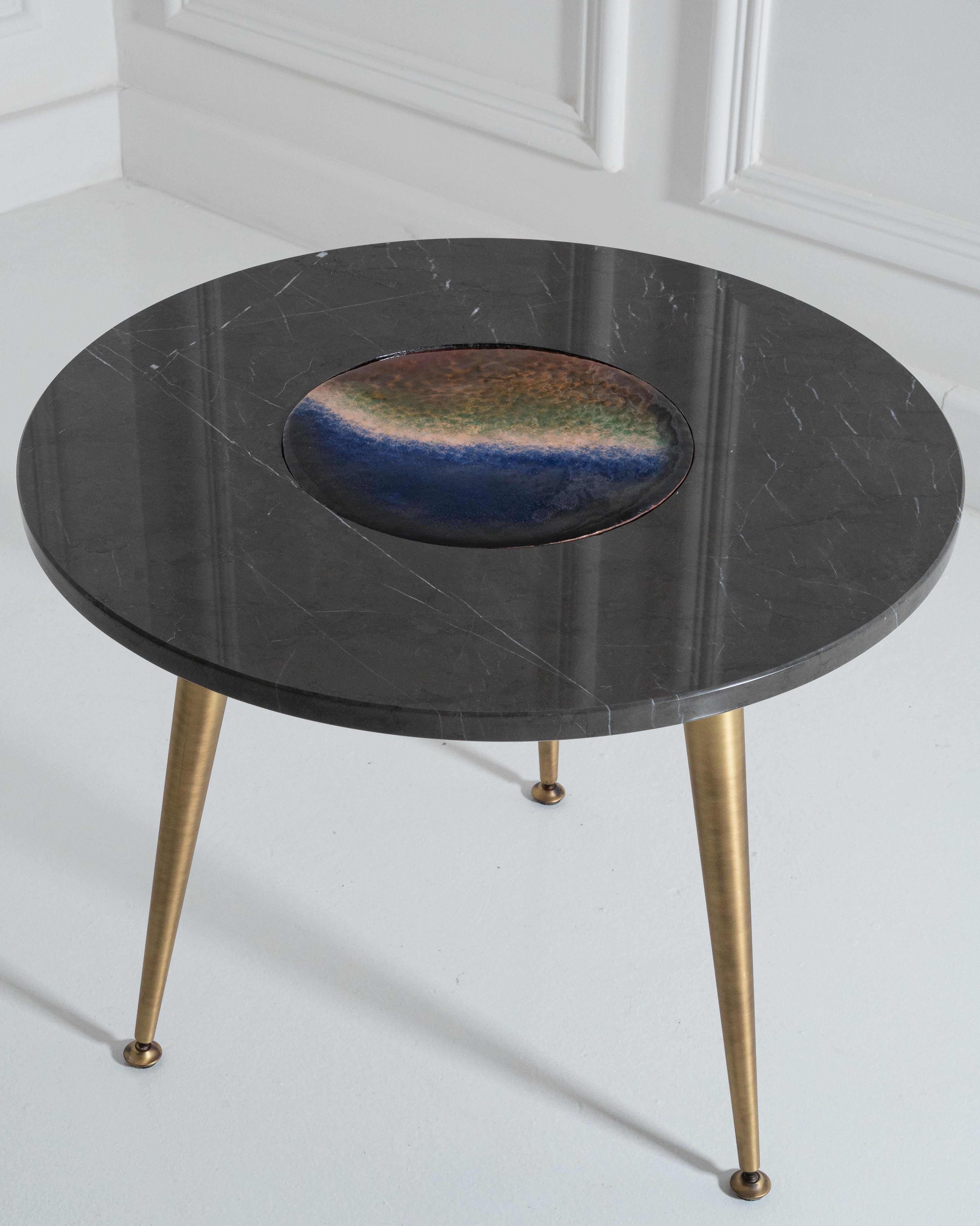 Raffaele Fusco Made in Italy Copper and Marble Side Table 21th Century ...