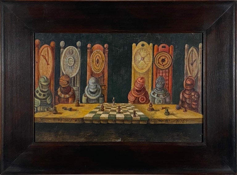Raffi Kaiser - Six Knights Playing Chess For Sale at 1stDibs
