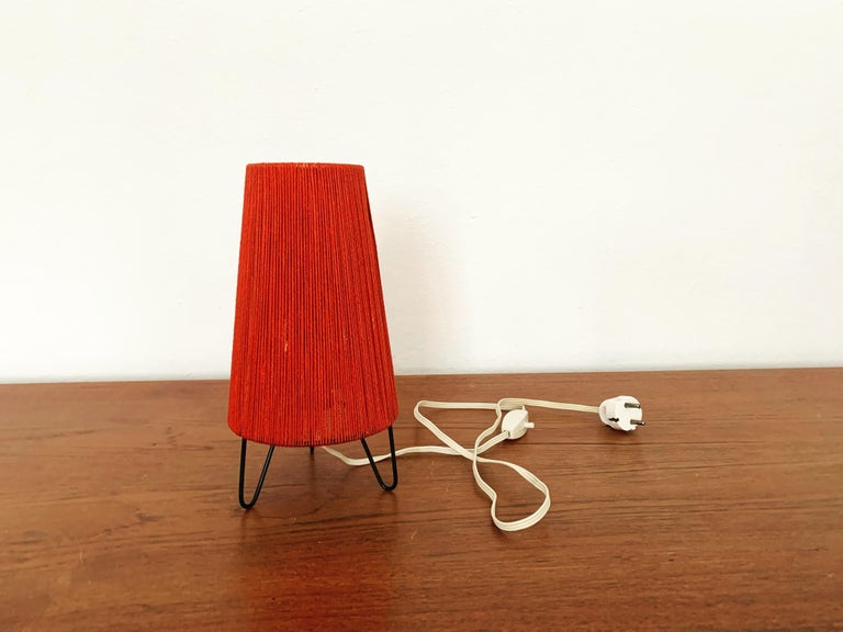 Raffia Bast Tripod Table Lamp For Sale at 1stDibs