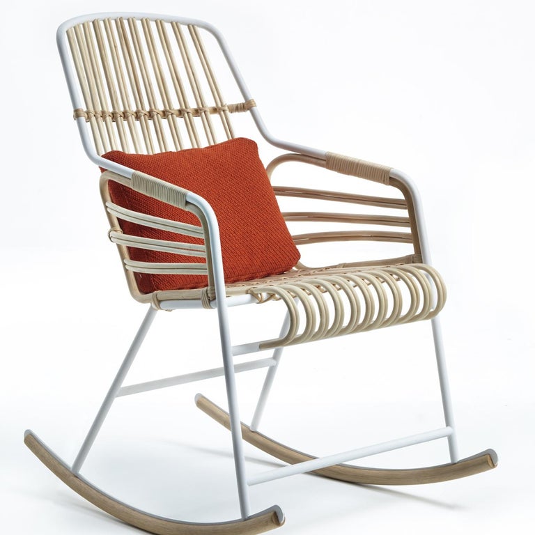 Rafia Rocking Chair by Lucidipevere For Sale at 1stDibs