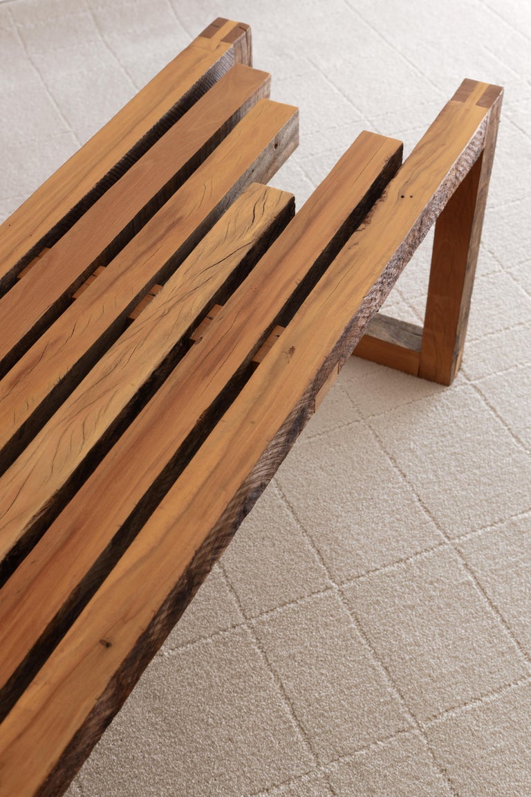Rafter Bench, by Leo Strauss, Contemporary Bench, Reclaimed Pink Peroba ...