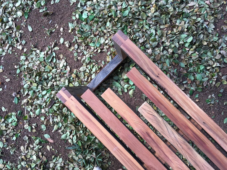 Rafter Bench, by Leo Strauss, Contemporary Bench, Reclaimed Pink Peroba ...