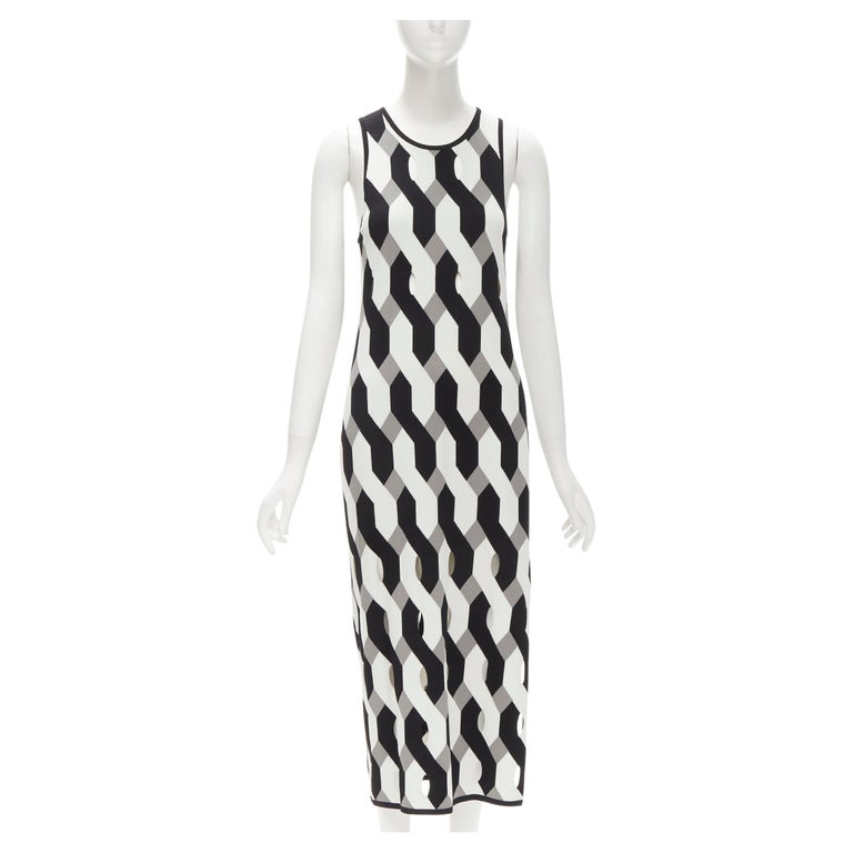 RAG and BONE black grey geometric woven cut out knitted dress S For ...