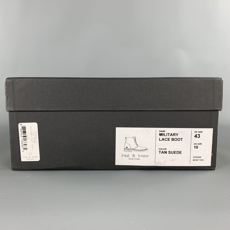 RAG and BONE Size US 10 / EU 43 Tan Textured Military Lace Up Men's ...