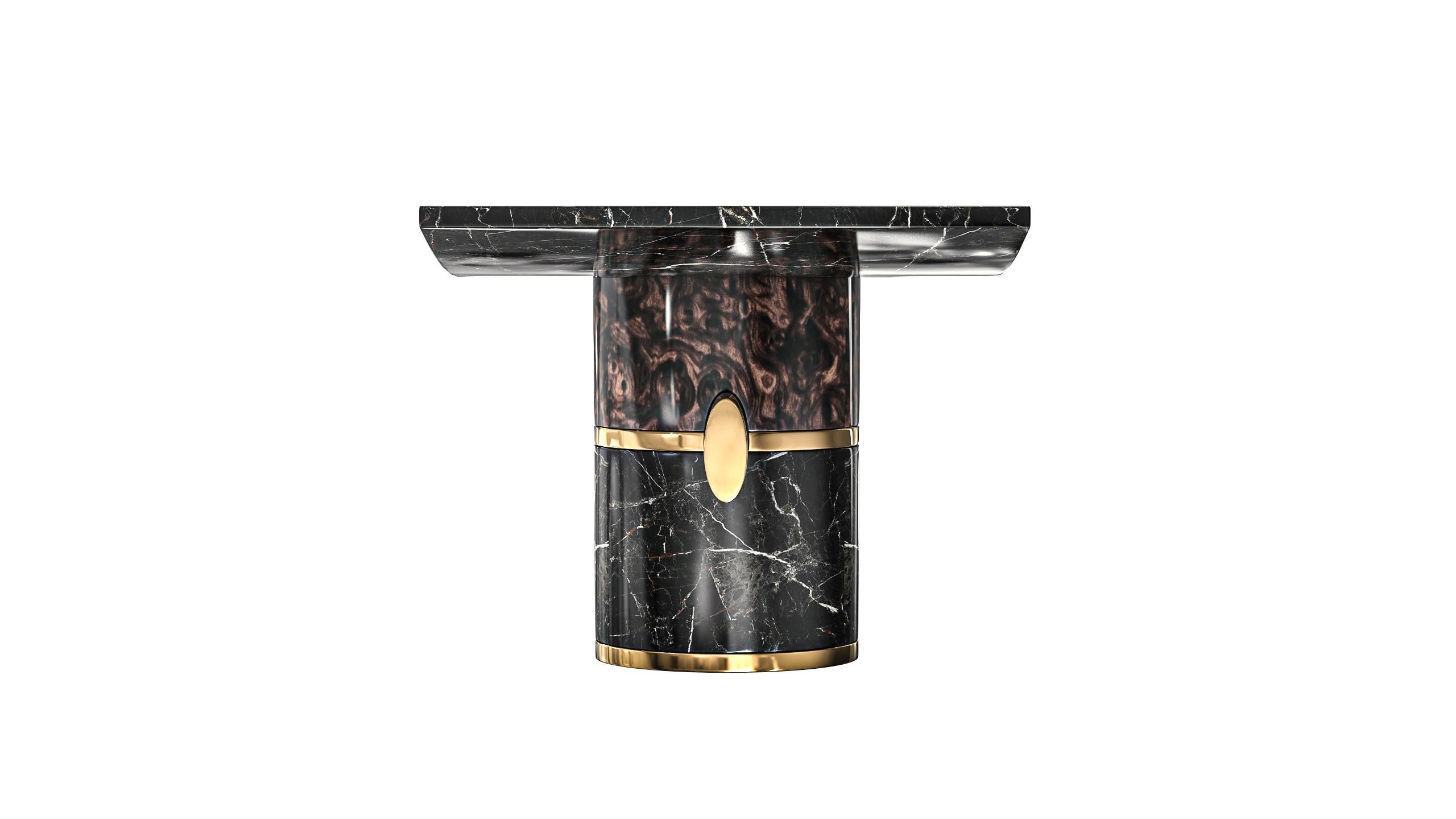"Ragazzo" Handcrafted Desk with Marble, Burl Walnut and Bronze ...
