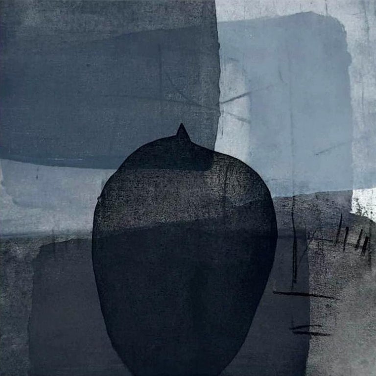 Rahim Mirza - Untitled, Acrylic on Canvas, Grey, Black Contemporary ...