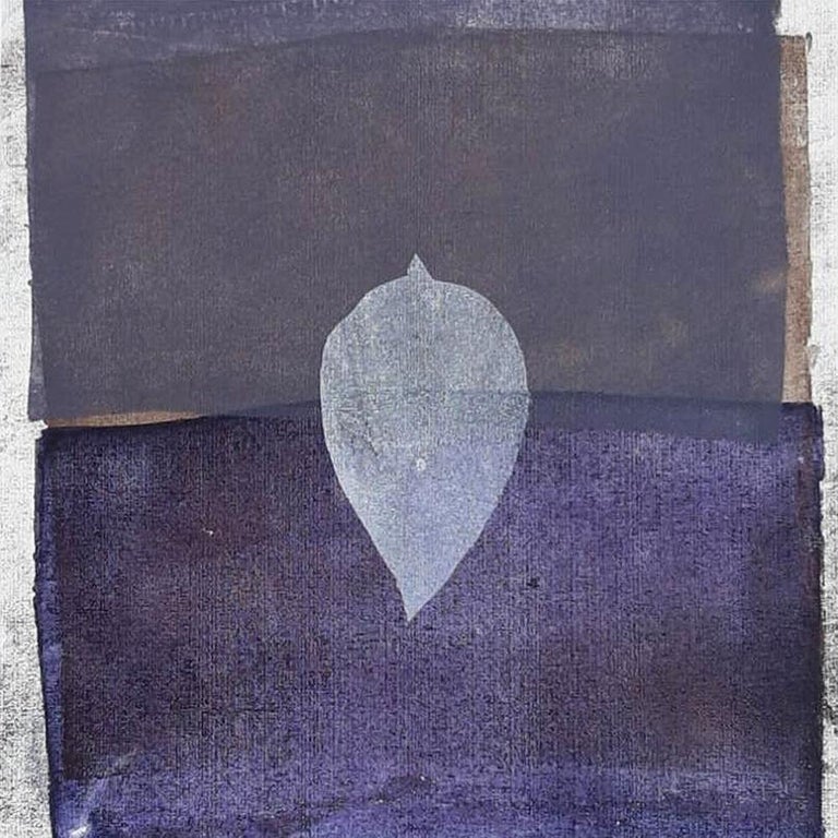Rahim Mirza - Untitled, Acrylic on Canvas, Purple, White Contemporary ...