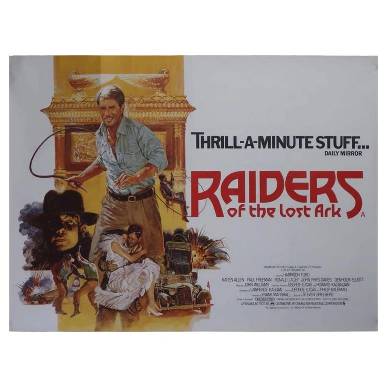 Raiders of The Lost Ark, Unframed Poster, 1981 For Sale at 1stDibs