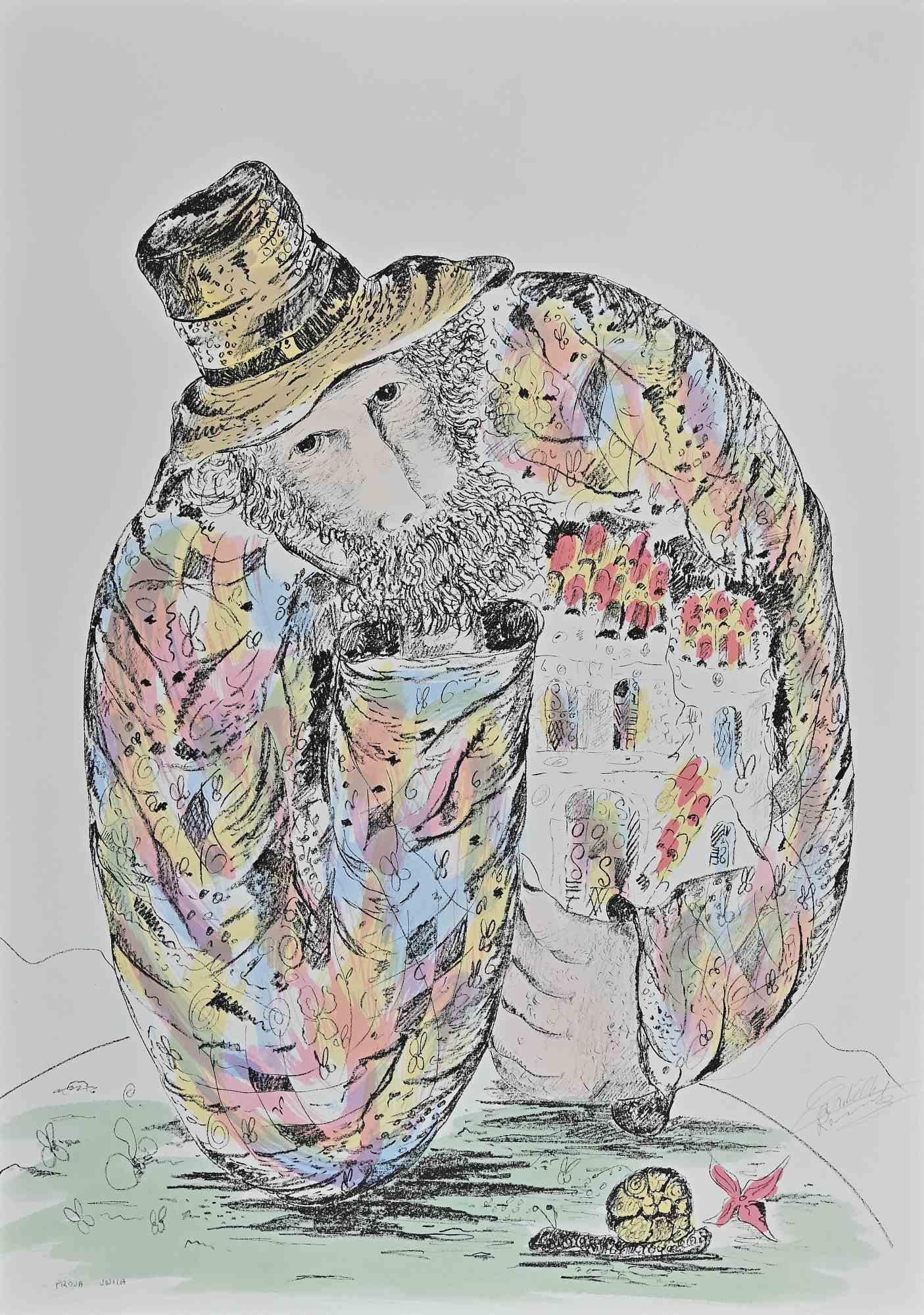 Raimondo Cardelli - Thinking About My World - Lithograph by R. Cardelli ...