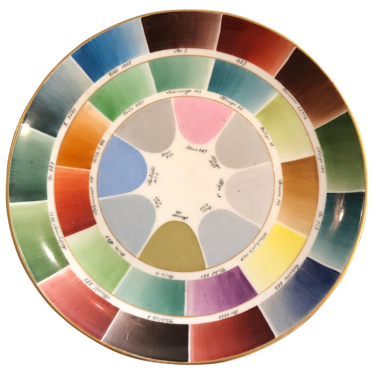 Rainbow Color Wheel Sample Porcelain Plate at 1stDibs