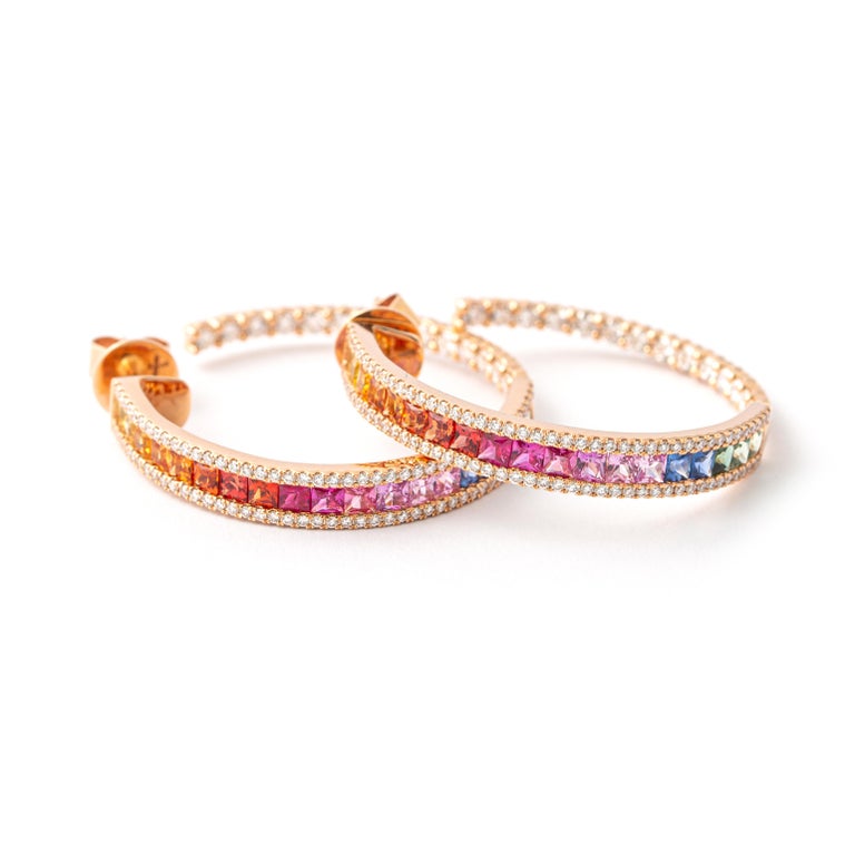 Rainbow Diamonds Earrings For Sale at 1stDibs