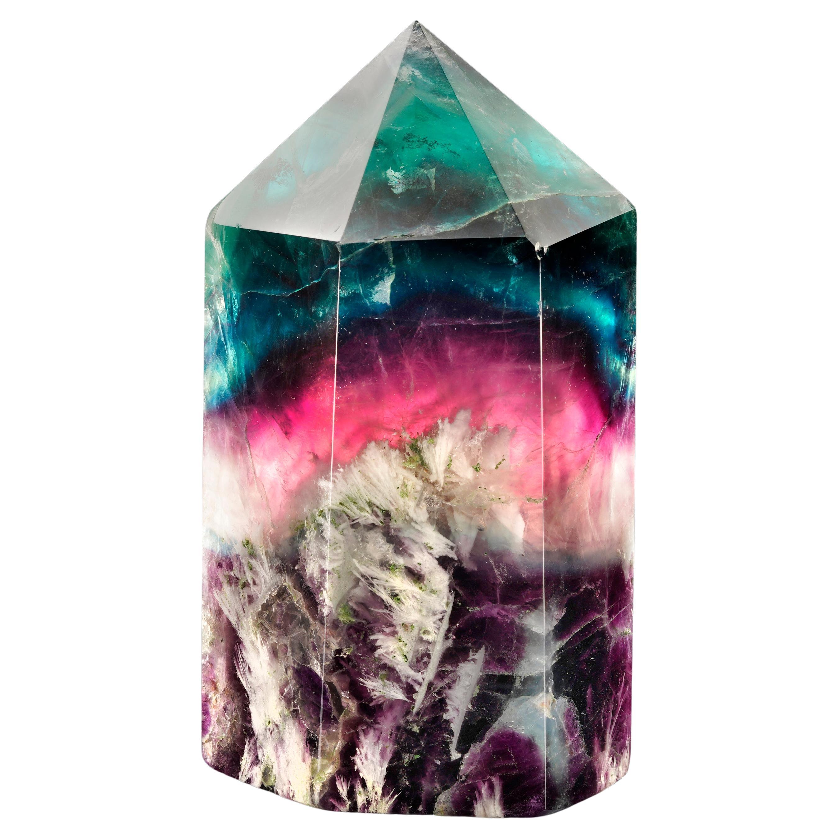 Rainbow Fluorite Tower From China // 4.60 Lb. For Sale at 1stDibs