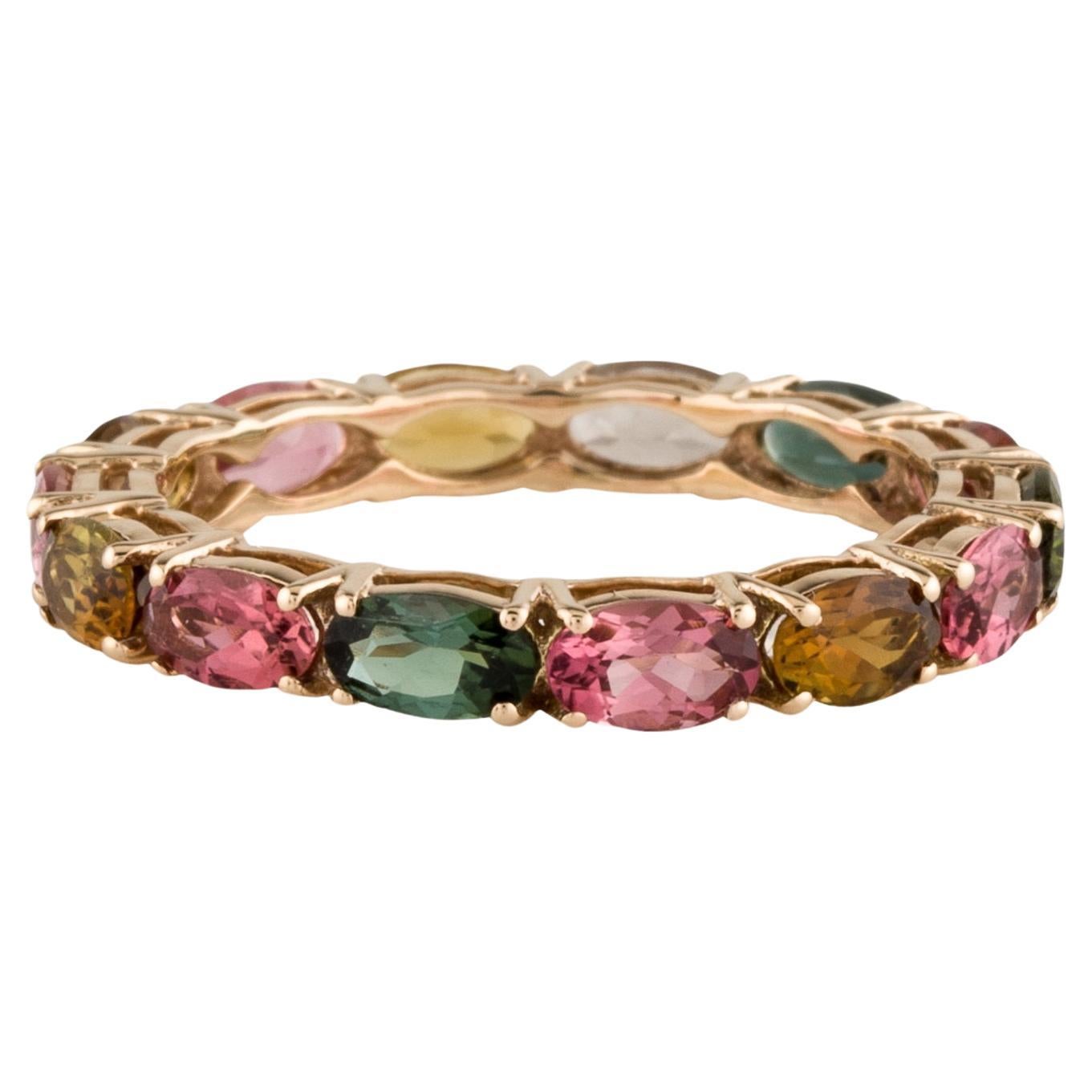 Rainbow Gemstone Radiance Pink Tourmaline Oval Ring in 14k Yellow Gold For Sale at 1stDibs