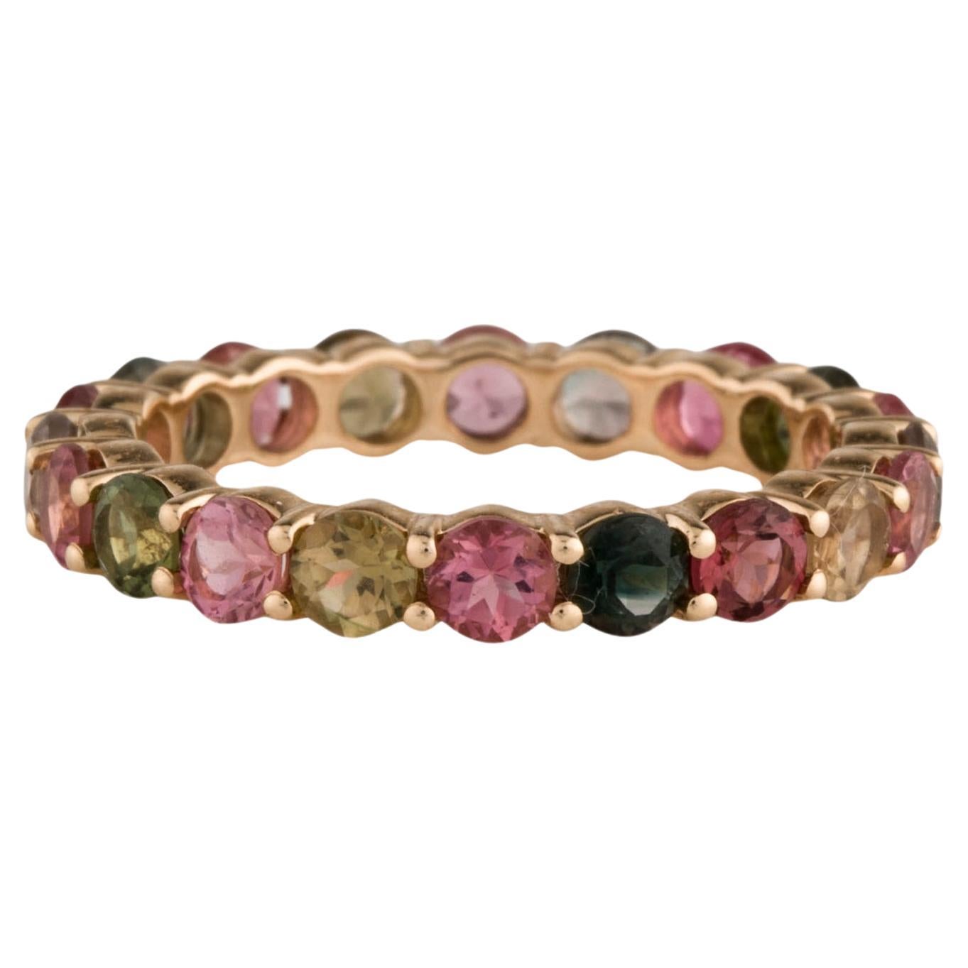Rainbow Symphony Marquise Multi Tourmaline Ring in 14k Yellow Gold For Sale at 1stDibs