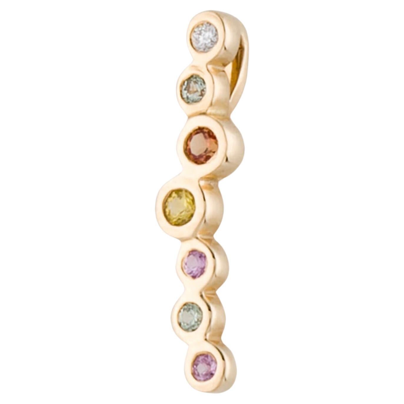 Rainbow Symphony Multicolor Sapphire and Diamond Pendant For Sale at ...