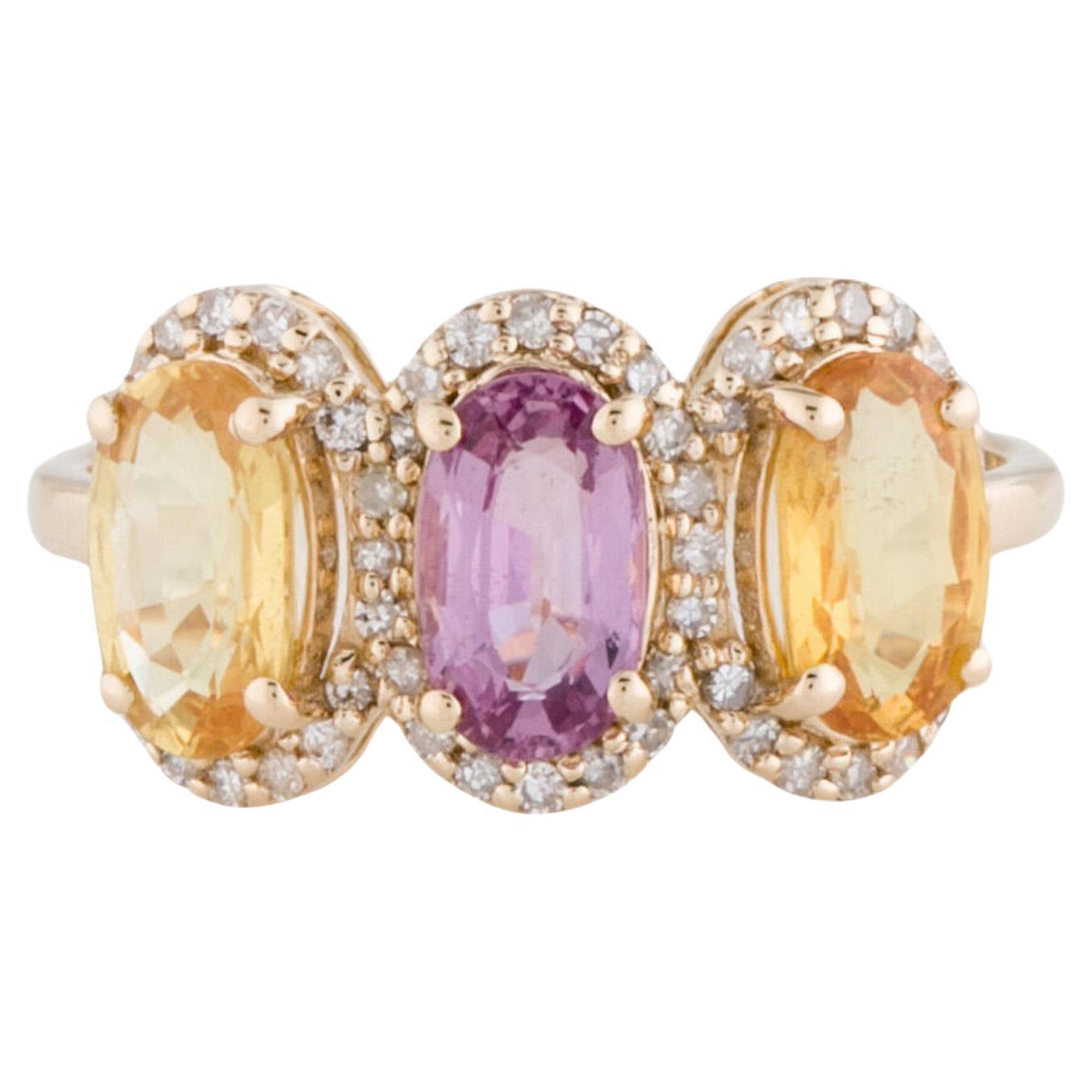 "Rainbow Symphony Multicolor Sapphire and Diamond Ring in 14k Yellow ...