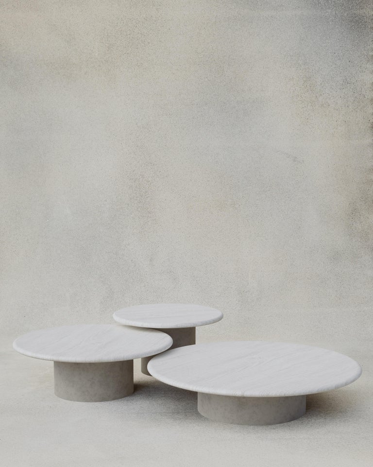 Raindrop Coffee Table Set, 600, 800, 1000, White Oak / Microcrete For ...