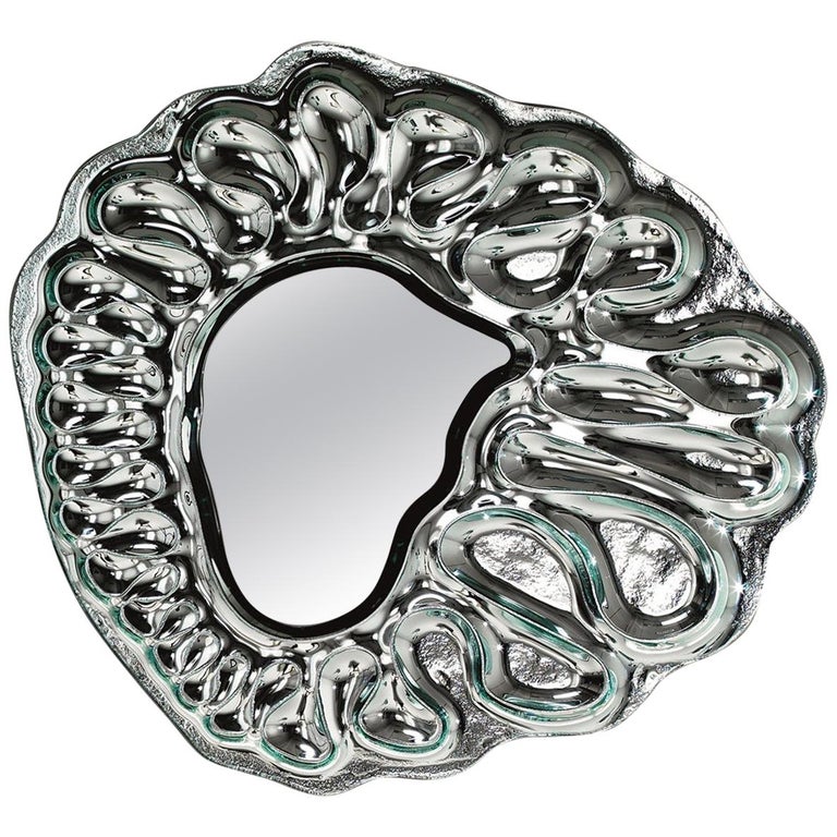 Raindrops Mirror in Silver Finish For Sale at 1stDibs