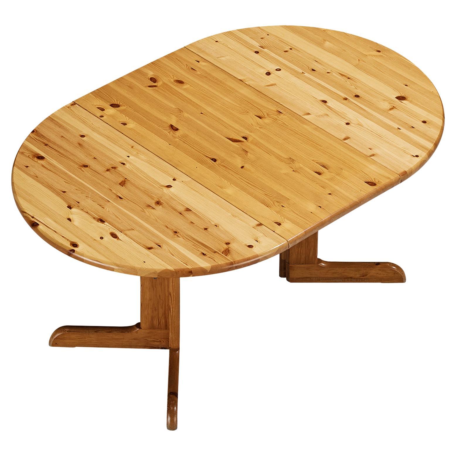Rainer Daumiller Extendable Dining Table with Dining Chairs in Solid Pine For Sale at 1stDibs
