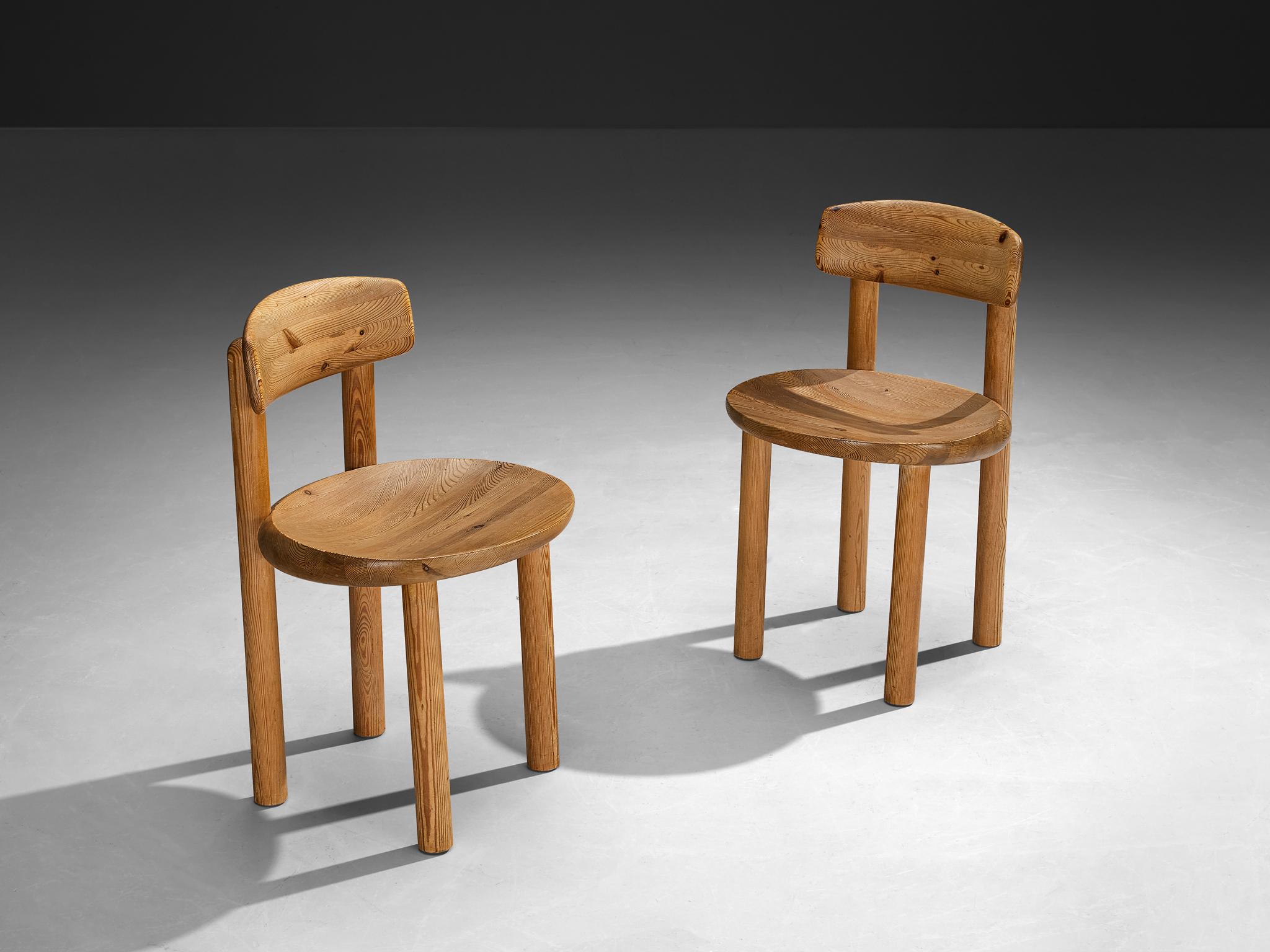 Rainer Daumiller Pair of Dining Chairs in Solid Pine For Sale at 1stDibs