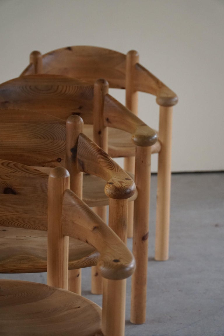 Rainer Daumiller, Set of 4 Dining Chairs in Solid Pine, Danish Modern, 1970s For Sale at 1stDibs