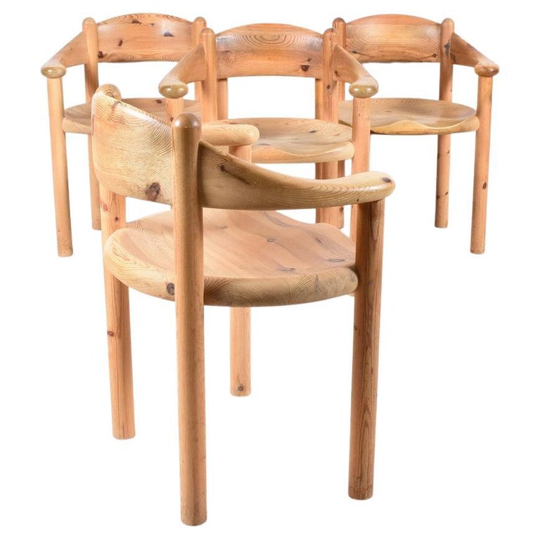 Rainer Daumiller, Set of 4 Dining Chairs in Solid Pine, Danish Modern, 1970s For Sale at 1stDibs