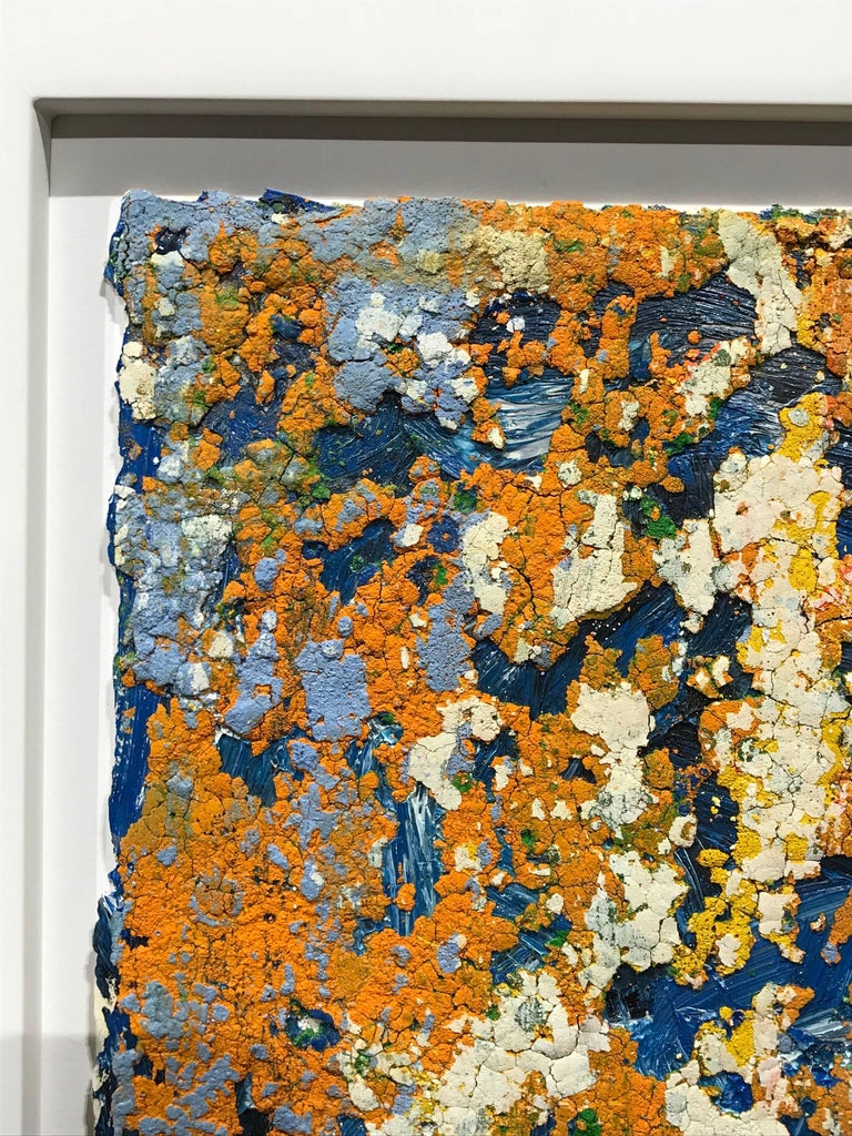 Rainer Gross - Orange Abstract pressed pigment painting from 2005 by ...