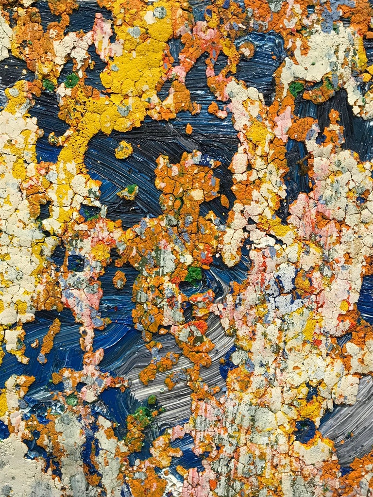 Rainer Gross - Orange Abstract pressed pigment painting from 2005 by ...