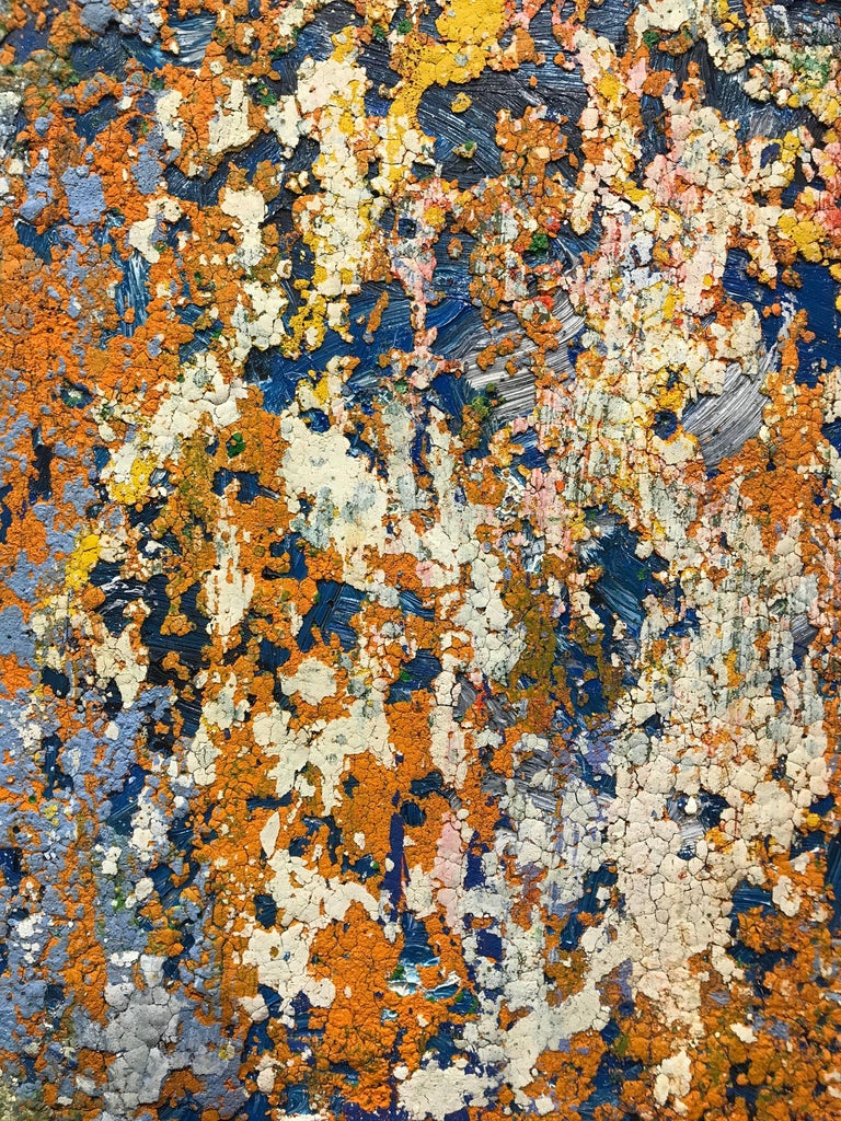 Rainer Gross - Orange Abstract pressed pigment painting from 2005 by ...