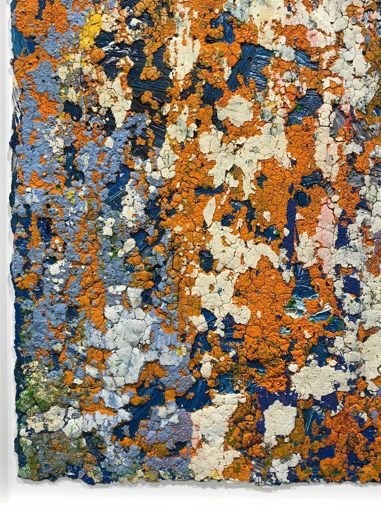 Rainer Gross - Orange Abstract pressed pigment painting from 2005 by ...