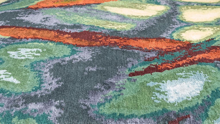 Deep green Rug Tropical Floral themed for Living room - Rainforest For ...