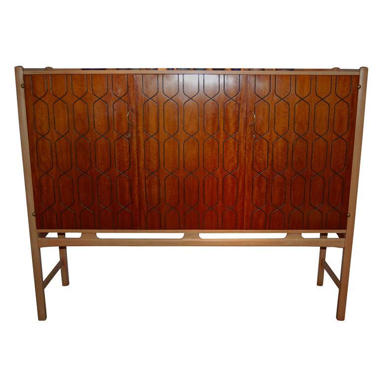Raised Cabinet in Mahogany and Beech at 1stDibs