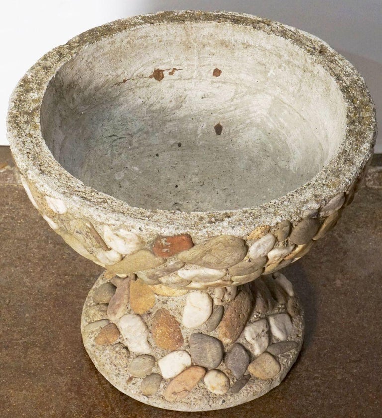 Raised Pebble-Pot Garden Planter or Urn with Embedded Stones from ...